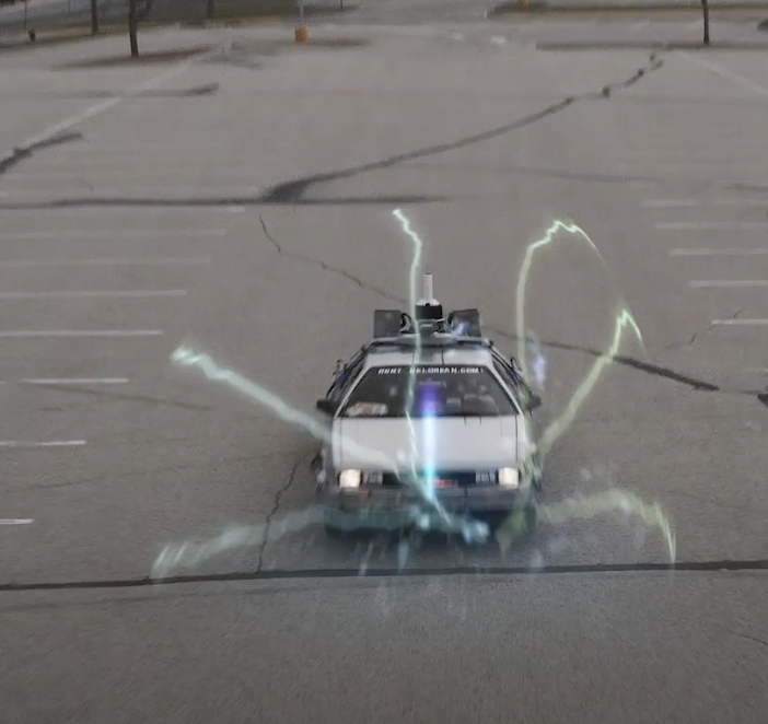 A Delorean Garage, some lights and fog with Youth Frontiers - Renting ...